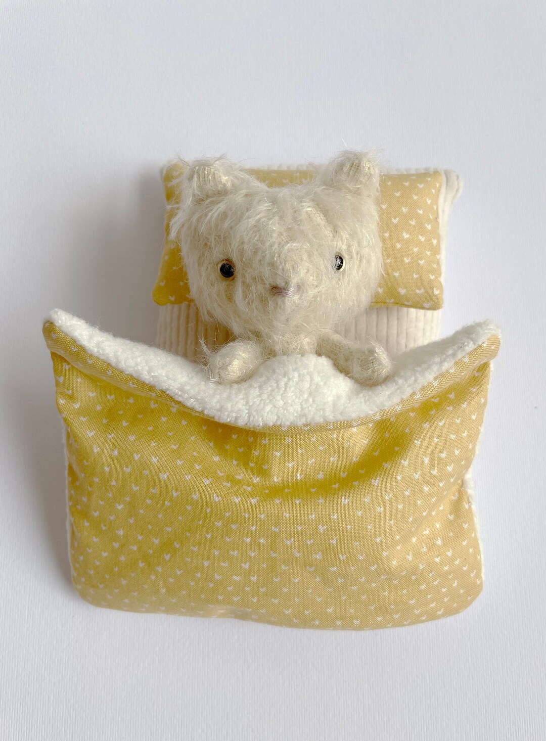 Cute Teddy Bear Tiny Plush Whit Picnic Set Miniature Teddy Bear Bedding ...