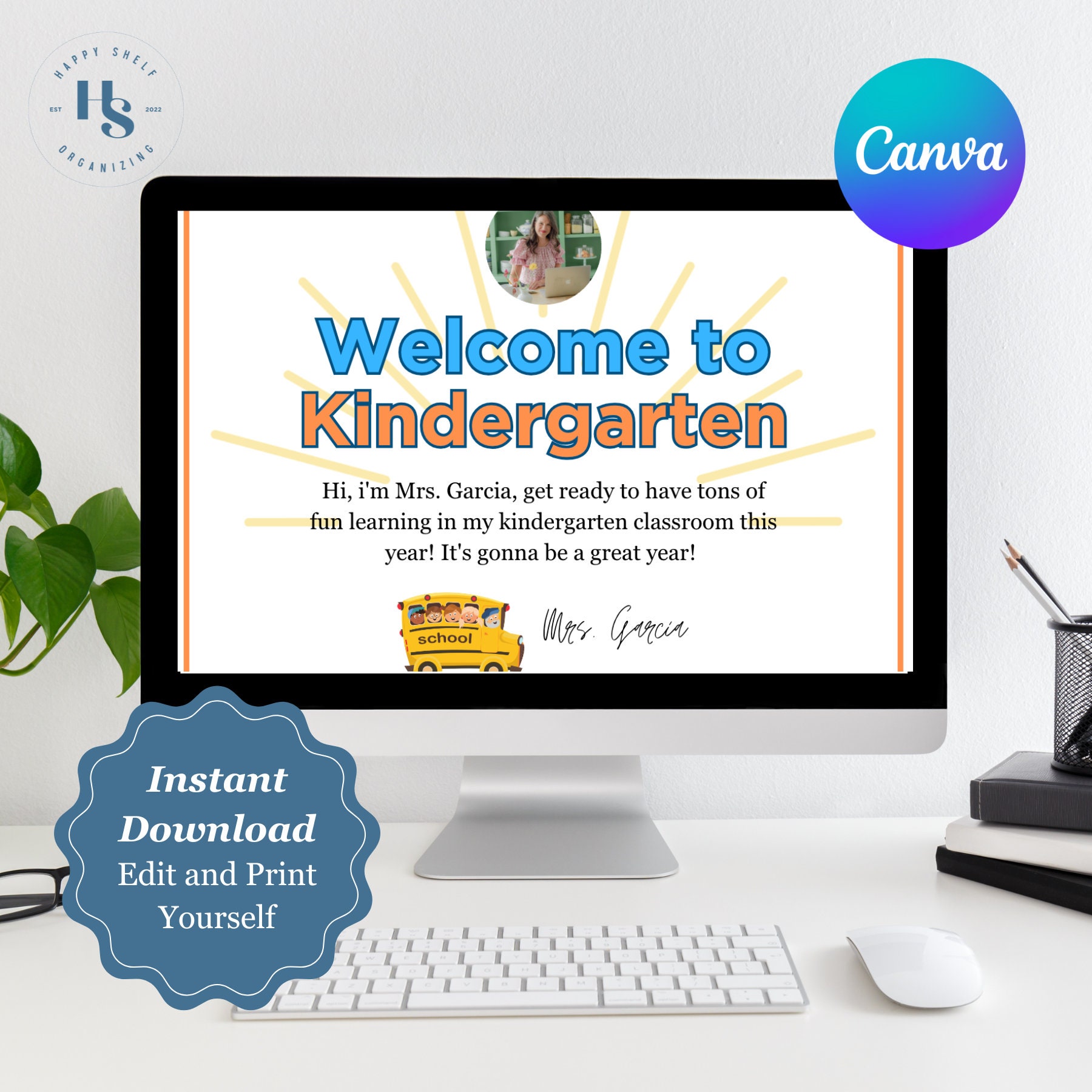 First Day of School Teacher Postcard to Students, Sunshine Theme ...