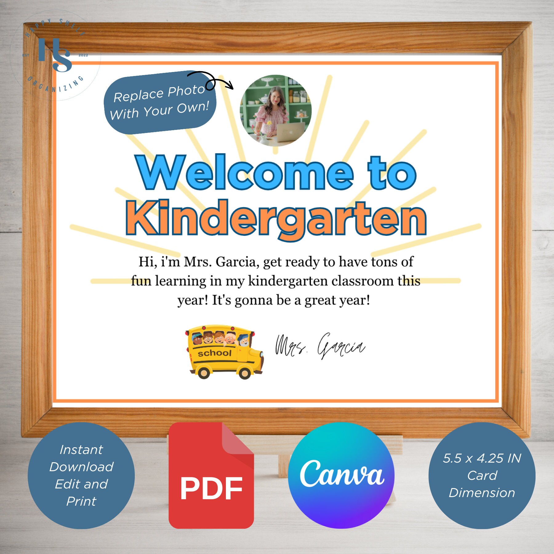 First Day of School Teacher Postcard to Students, Sunshine Theme ...