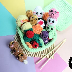 Crochet Pattern Square Bento Box Chenille Yarn/ Fluffy Bulky Yarn ...