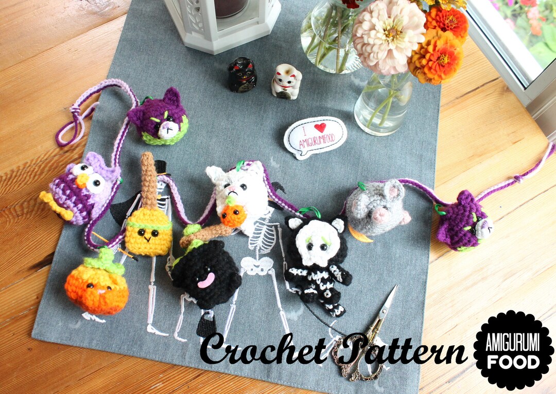 CROCHET PATTERN Spooky Halloween Garland Crochet Pattern Amigurumi Food ...