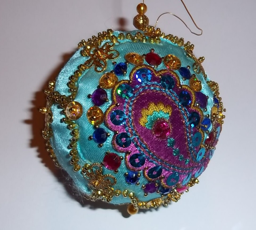 Ornaments Hand Made Hand Beaded and Hand Wrapped in Satin - Etsy