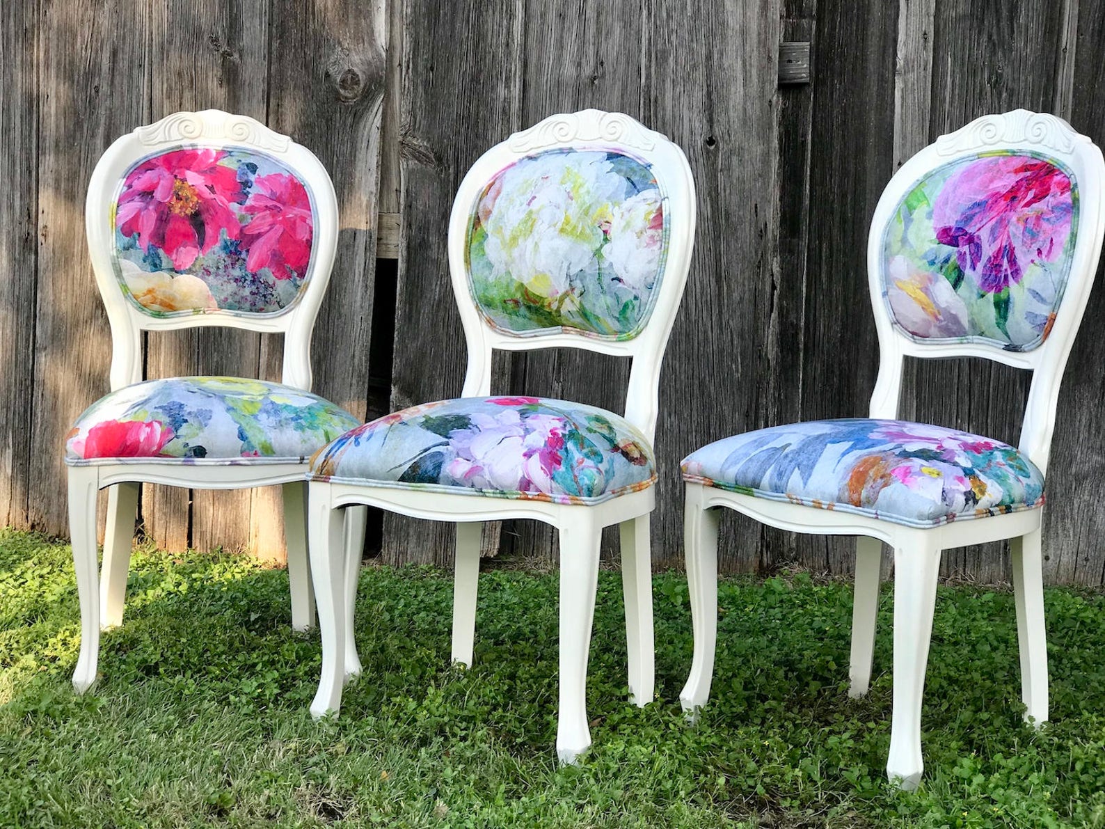 Eclectic Floral Dining Chairs - Etsy