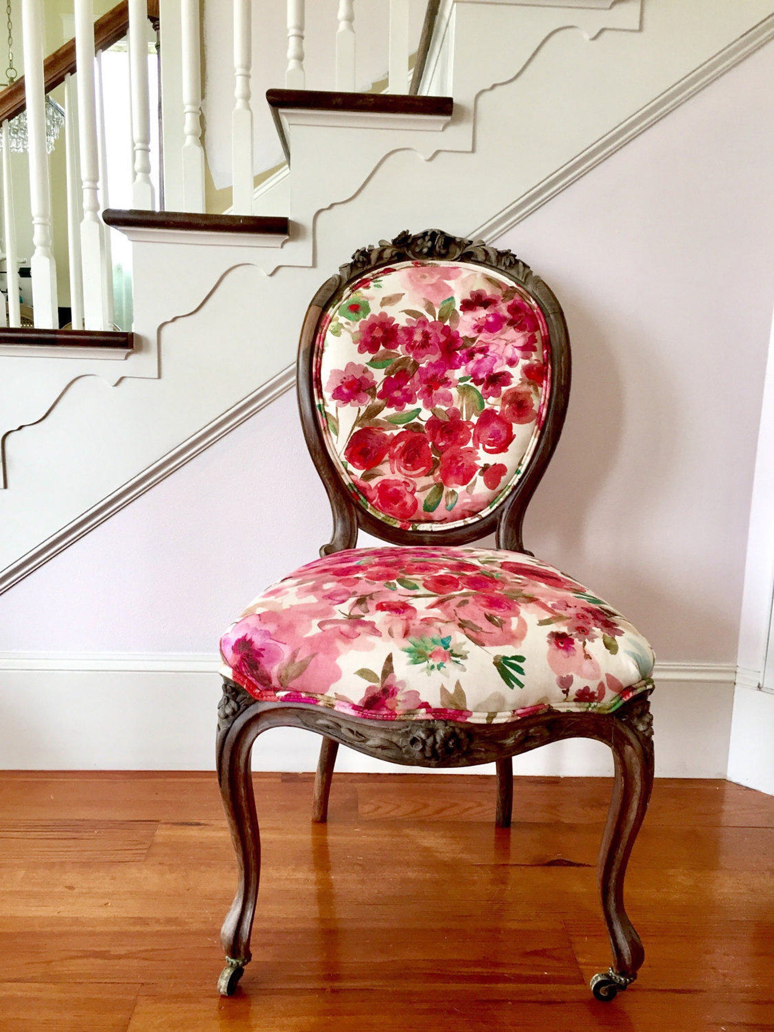 Beautiful Floral French Chairs - Etsy