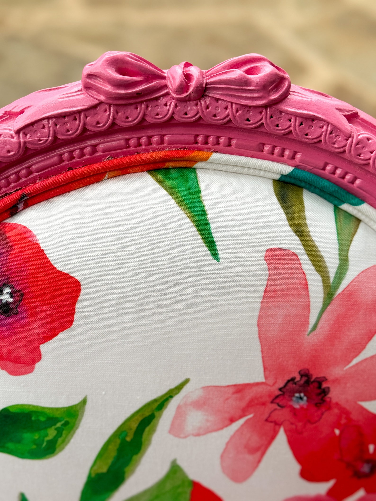 Floral French Chair – Custom Pink Accent With Buffalo Check - Etsy