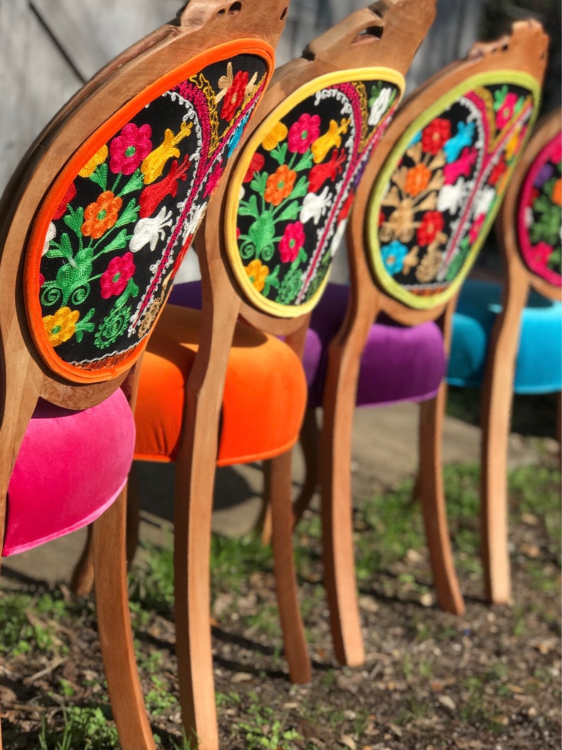 Eclectic Boho Dining Chairs | Etsy