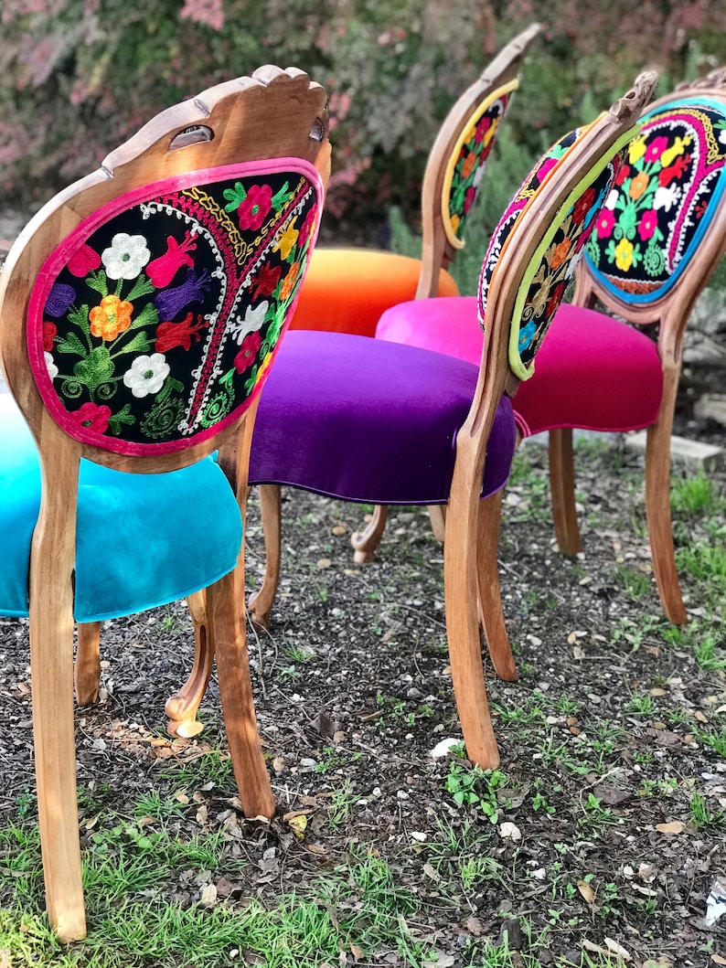 Eclectic Boho Dining Chairs | Etsy