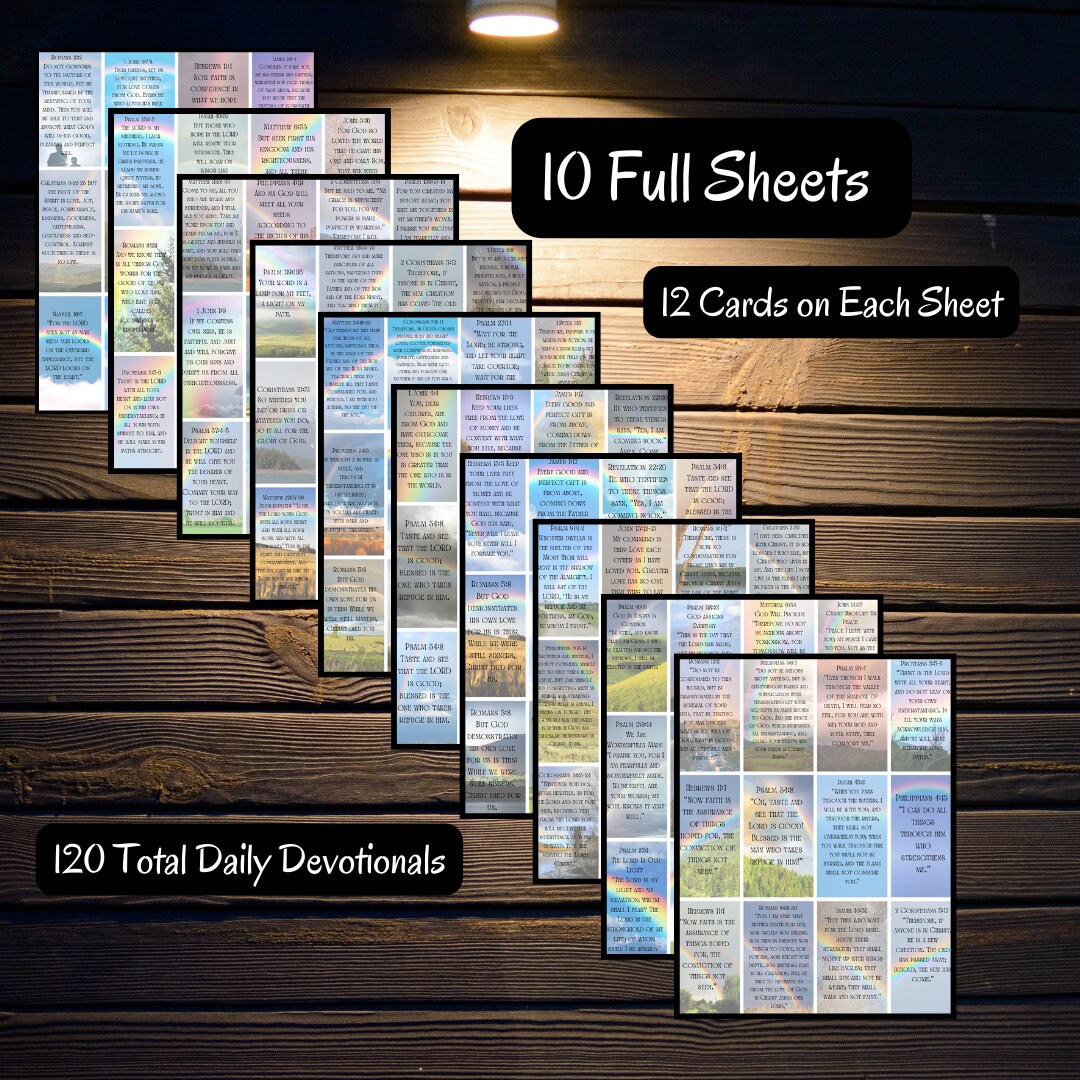 Printable Devotional Cards, Faith Based Gift, Printable Scriptures ...