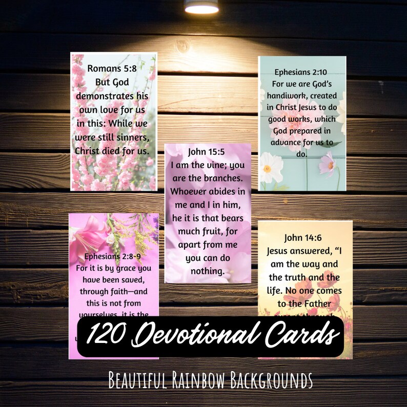 Printable Devotional Cards, Daily Devotions, Printable Scriptures, Faith Based Gift, Christian ...