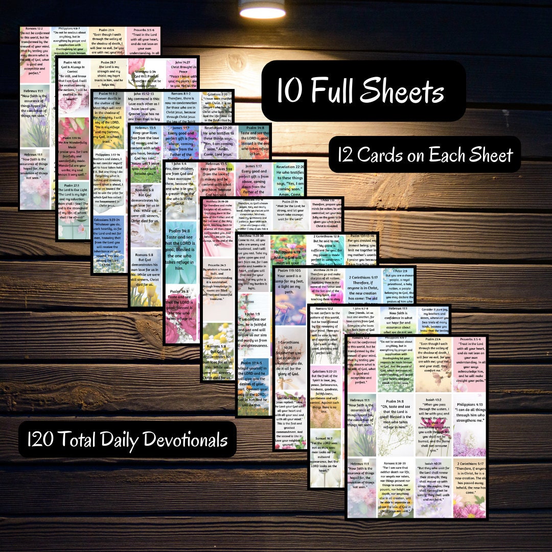 Printable Devotional Cards, Daily Devotions, Printable Scriptures ...