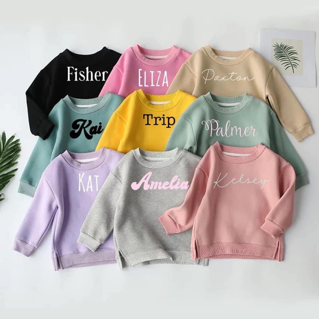 Monogrammed Kids Sweatshirt for Baby and Toddler Unisex Personalized ...