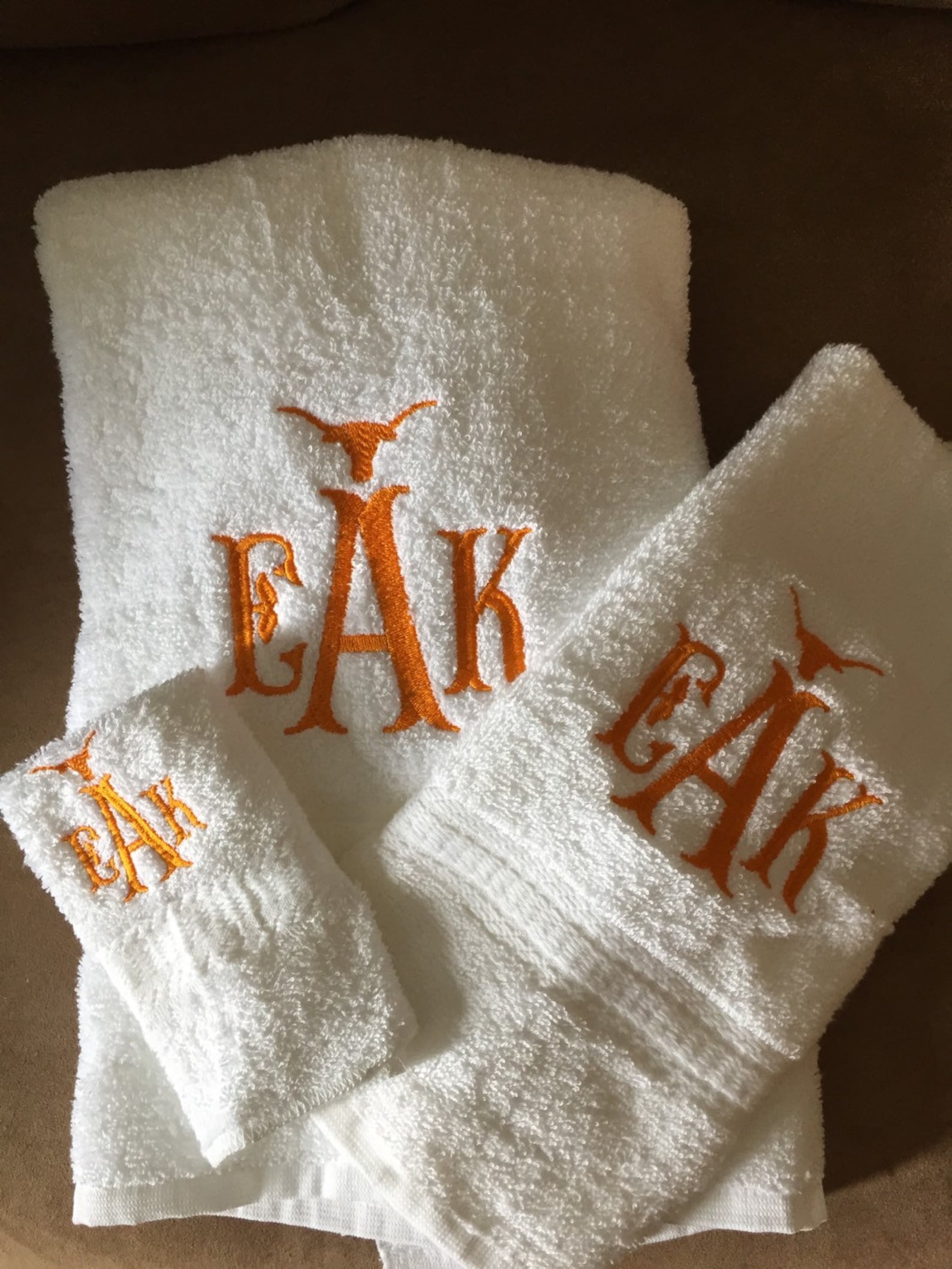 Monogrammed Towel Set Wedding Towels Collegiate Towel Set - Etsy