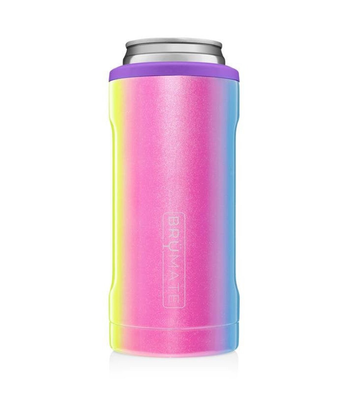 Monogrammed Brumate Rainbow Glitter Hopsulator Slim Can Cooler | Etsy