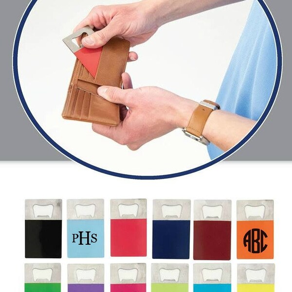 Monogrammed Wallet Bottle Opener - Etsy