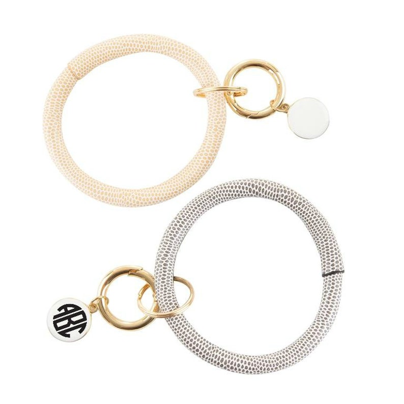 Monogrammed Bracelet Key Ring | Etsy