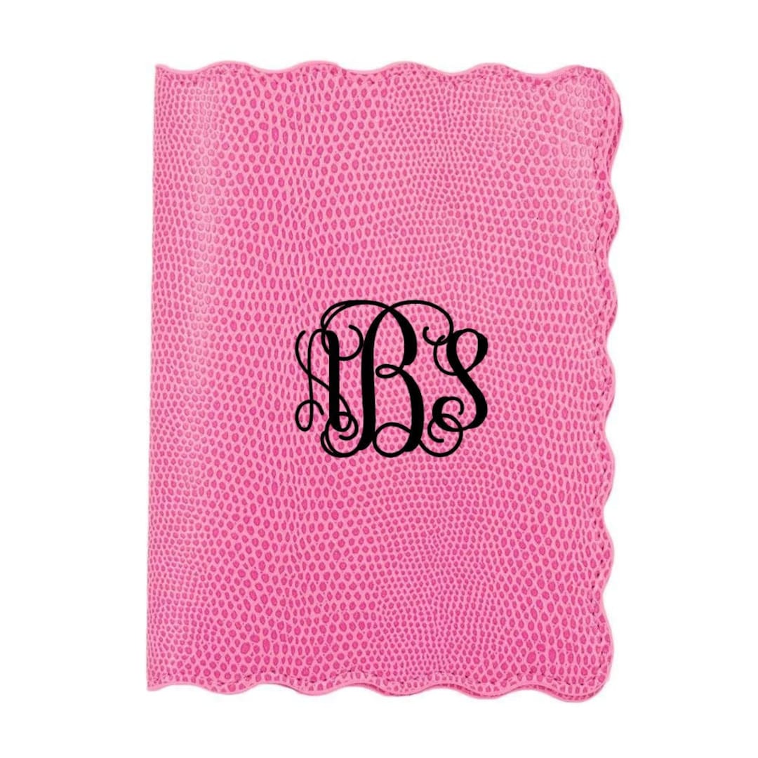 Pink Passport Holder With Scallop Lizard Print - Etsy