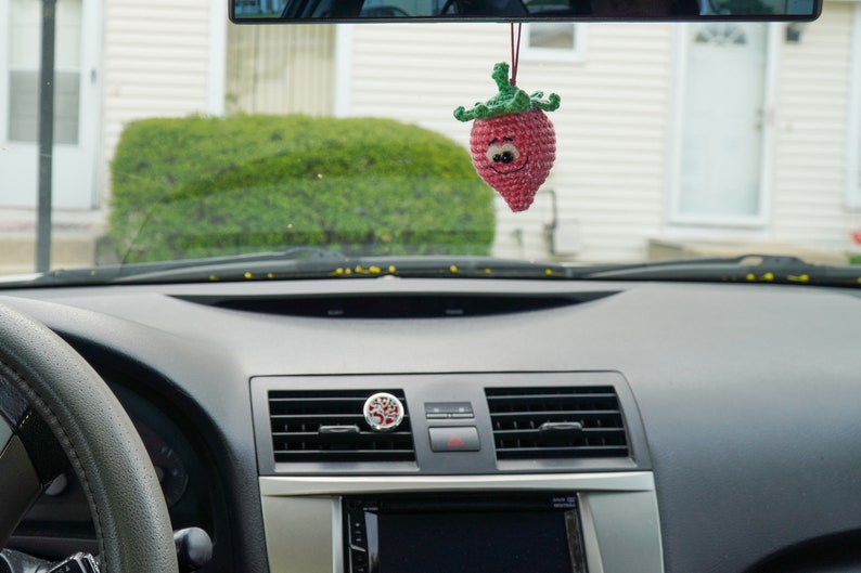 Funny Strawberry Car Rear View Mirror Hanging Car Decor - Etsy