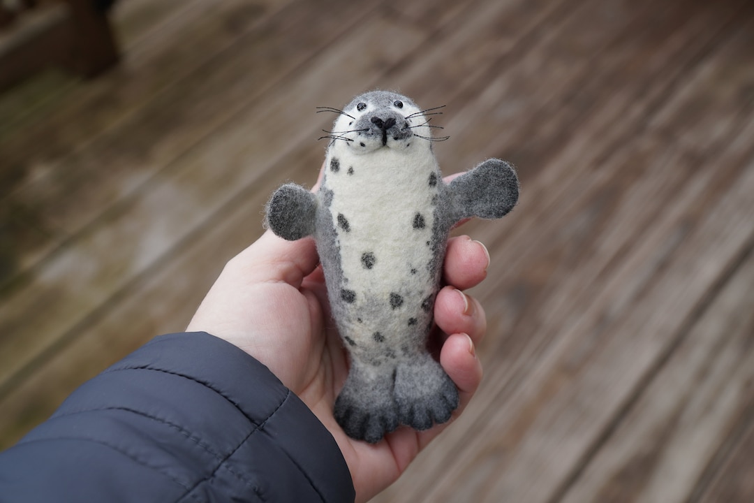 Seal Figurine Wet Felting Wool Seal Realistic Sculpture - Etsy