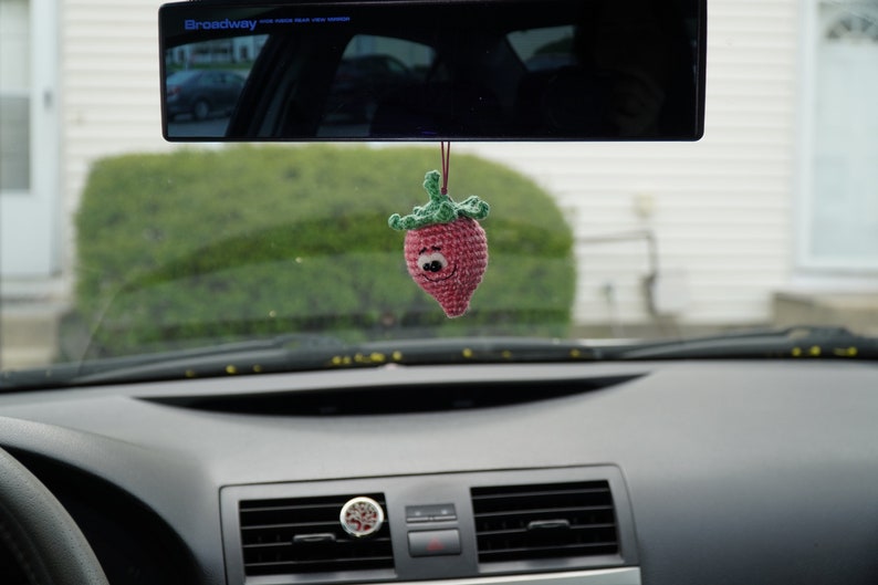 Funny Strawberry Car Rear View Mirror Hanging Car Decor - Etsy