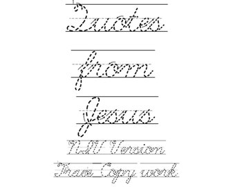 ESV Scripture Copywork Cursive With Arrows 30 Quotes From | Etsy