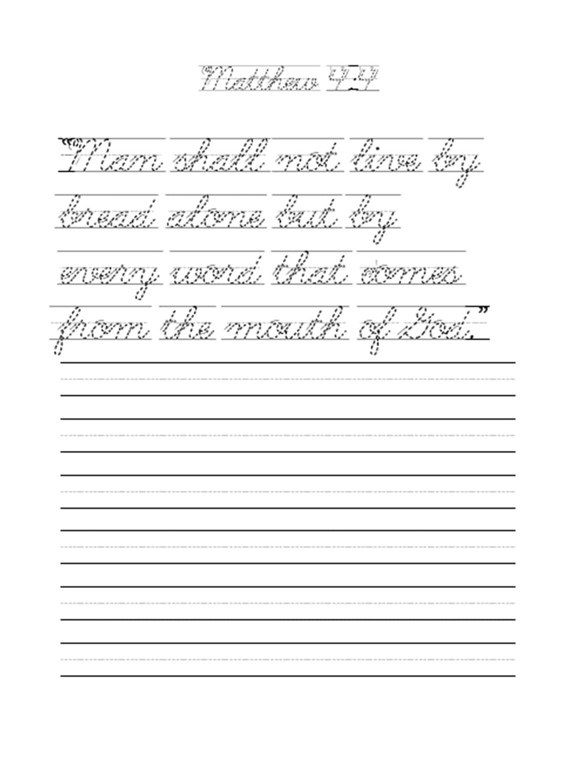 ESV Scripture Copywork Cursive With Arrows 30 Quotes From | Etsy