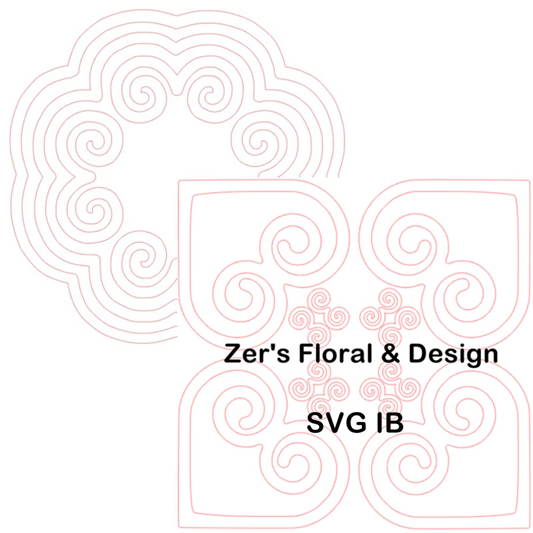 SVG IB, Hmong Flower, Heart, Hmong, Svg, Print, Printable, Digital ...