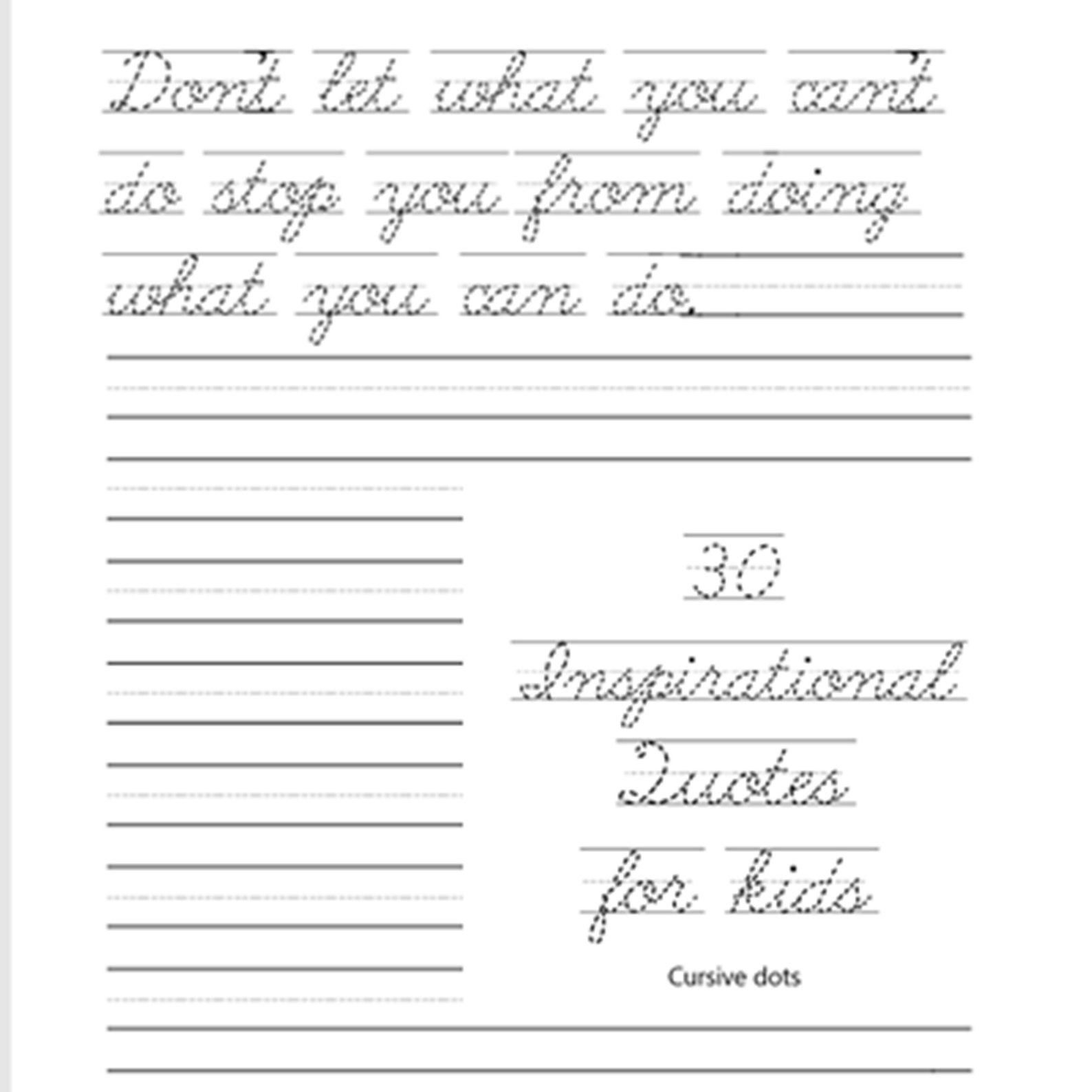 30 Inspirational Quotes for Kids Copy Work Cursive, Copywork, Cursive ...