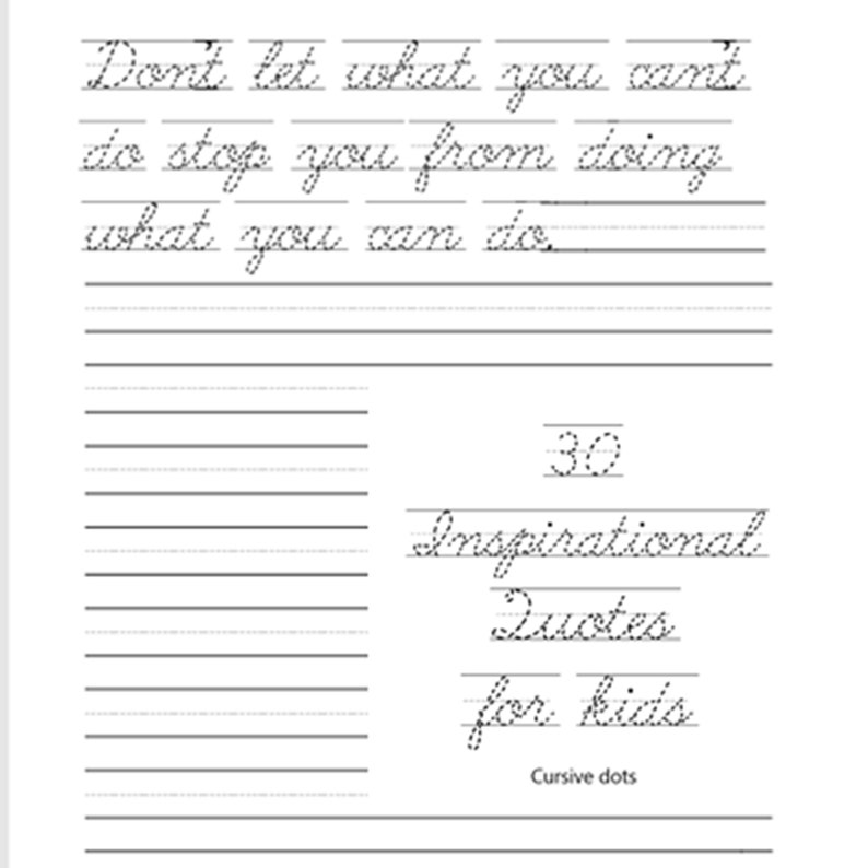 30 Inspirational Quotes for Kids Copy Work Cursive, Copywork, Cursive ...