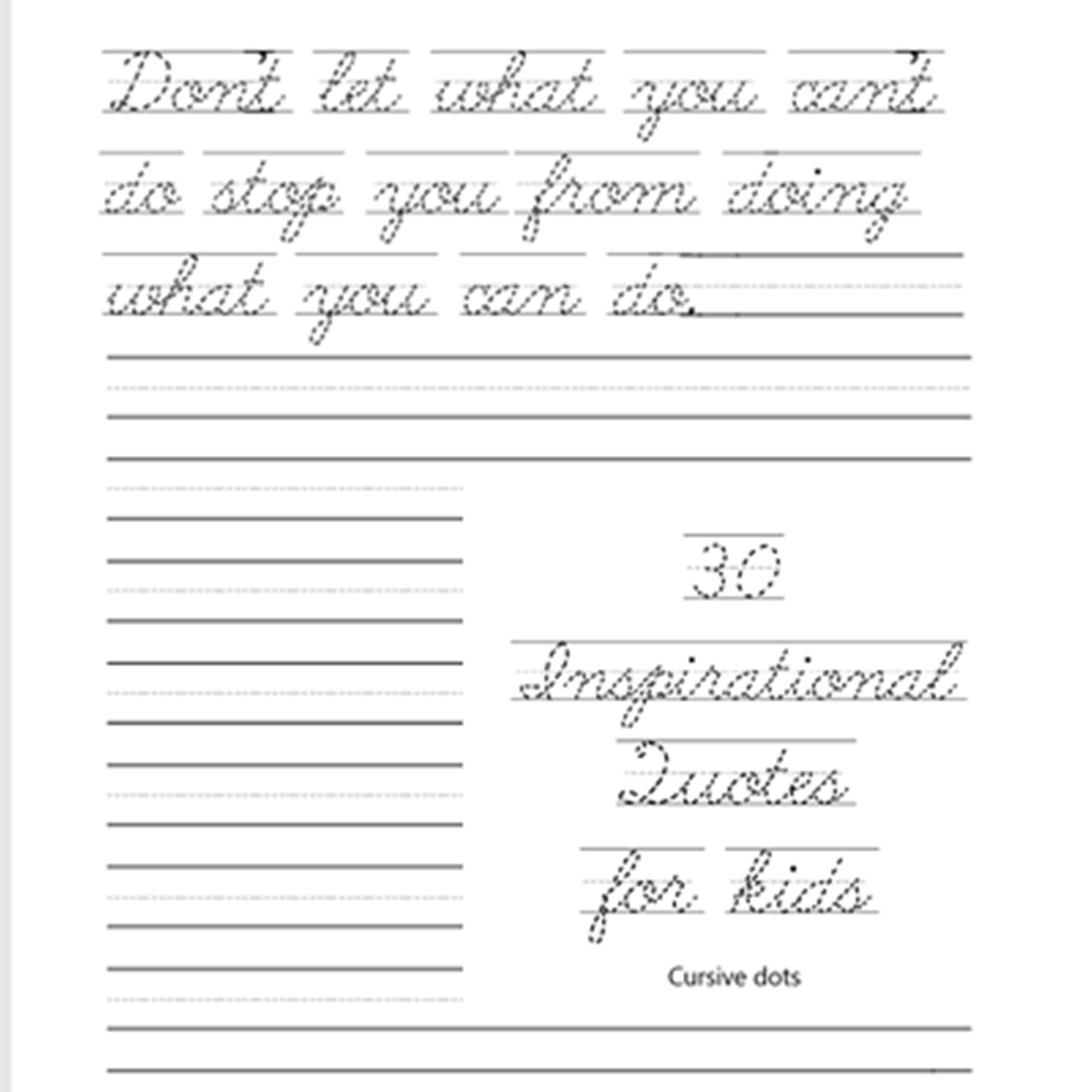 30 Inspirational Quotes for Kids Copy Work Cursive, Copywork, Cursive ...