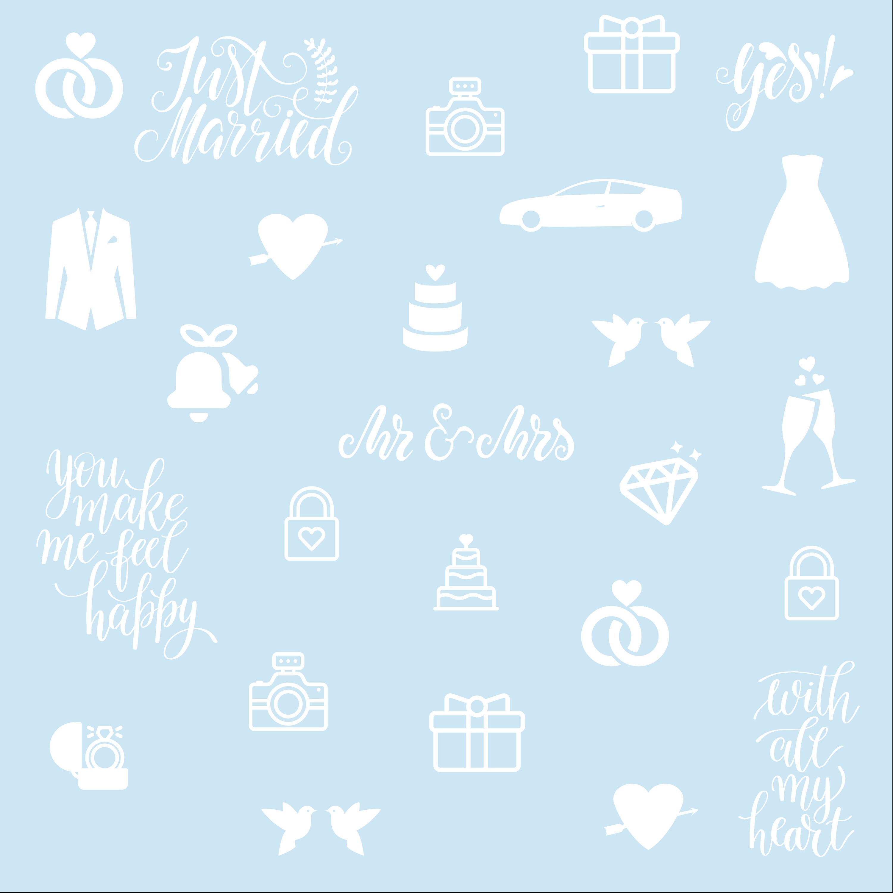 Wedding Paper Wedding Background Pattern Just Married | Etsy