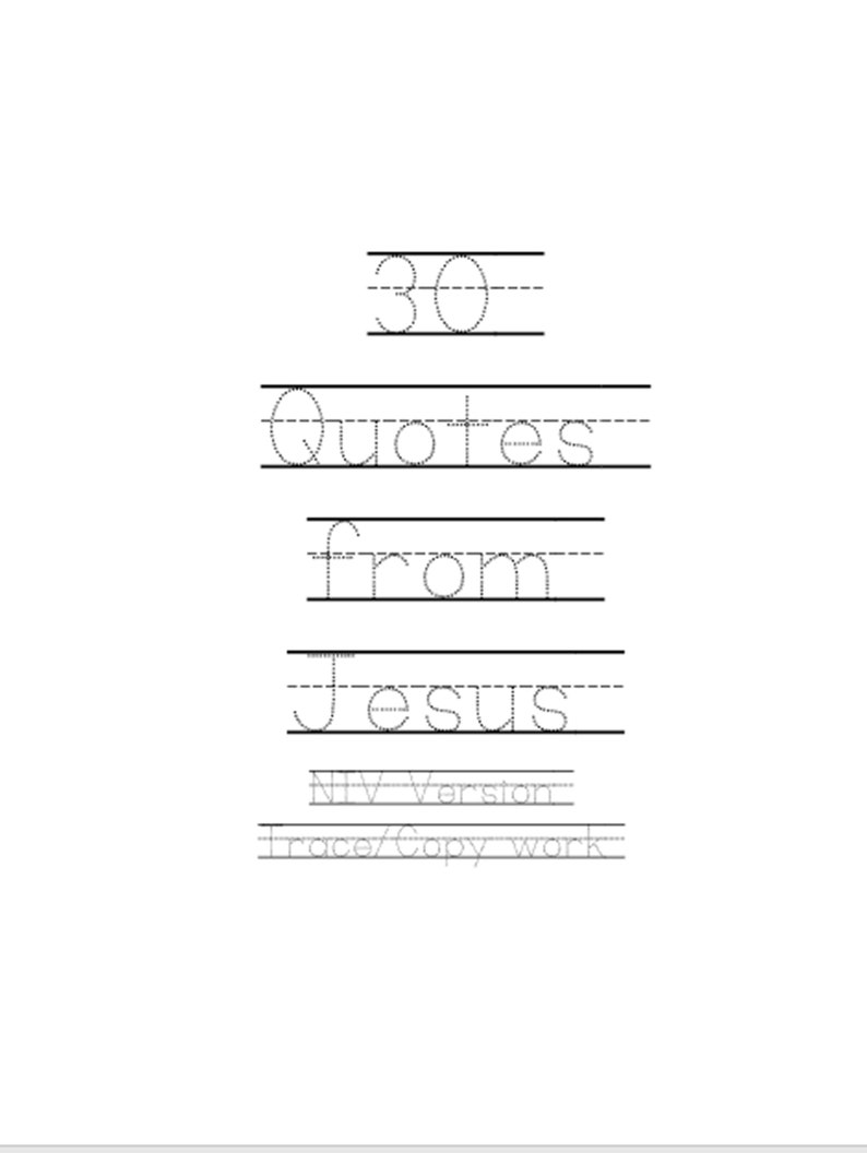 NIV Cursive Handwriting Practice, Jesus Quotes (PDF), Copy Work - Etsy
