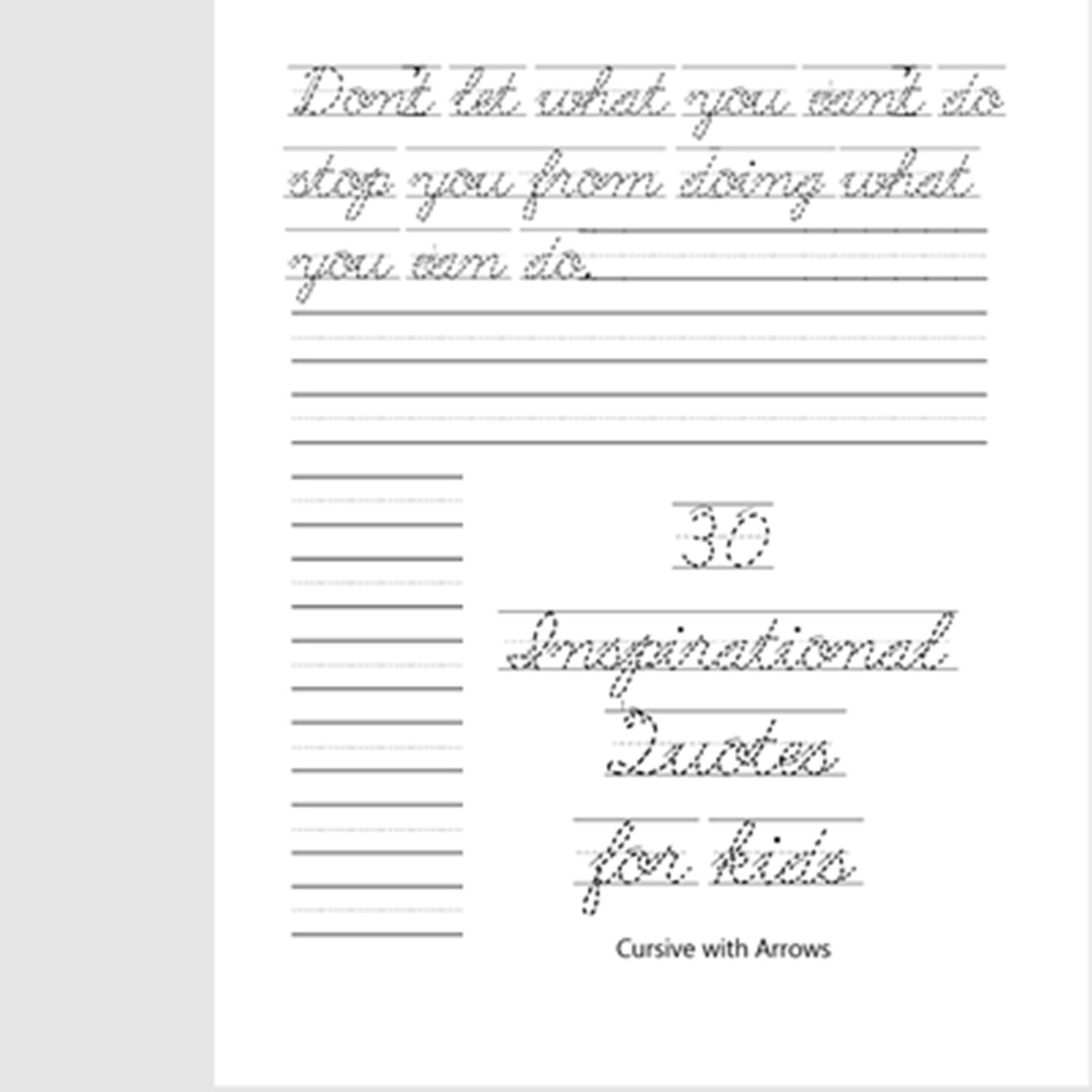 30 Inspirational Quotes for Kids Copy Work Cursive, Copywork, Cursive ...
