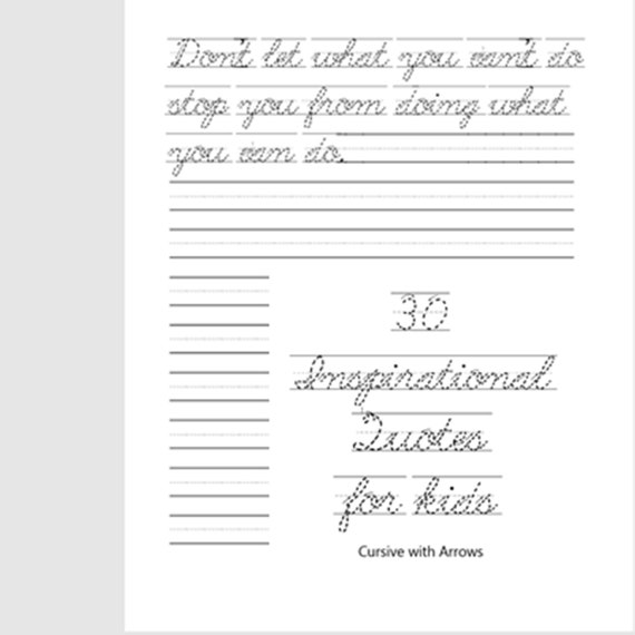 Printable Cursive Quotes Cursive Small Print Handwriting Workbook For