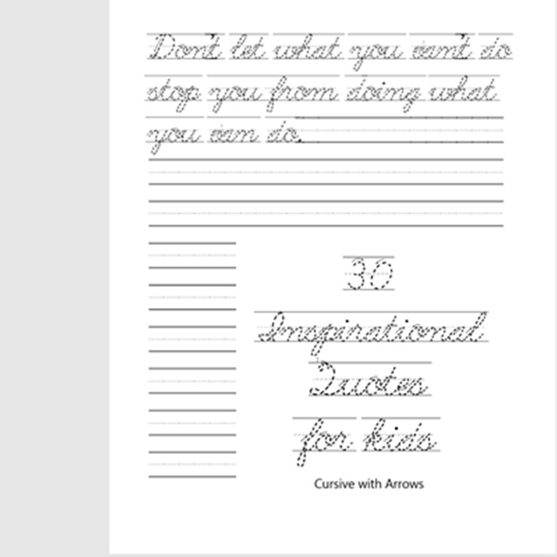 30 Inspirational Quotes for Kids Copy Work Cursive, Copywork, Cursive ...