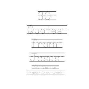 ESV Scripture Copywork Cursive With Arrows, 30 Quotes From Jesus, Trace ...