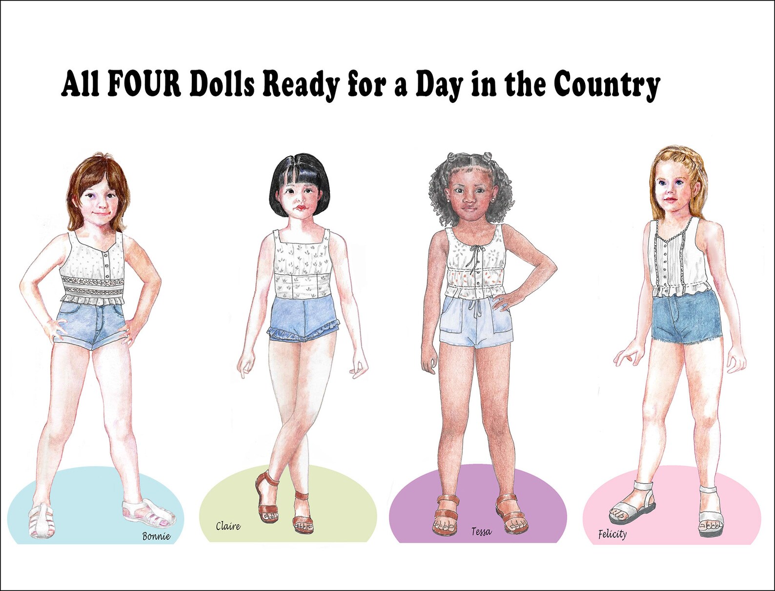 PRINTABLE PAPER DOLL Bonnie's Barnyard Birthday Party Child Paper Doll ...