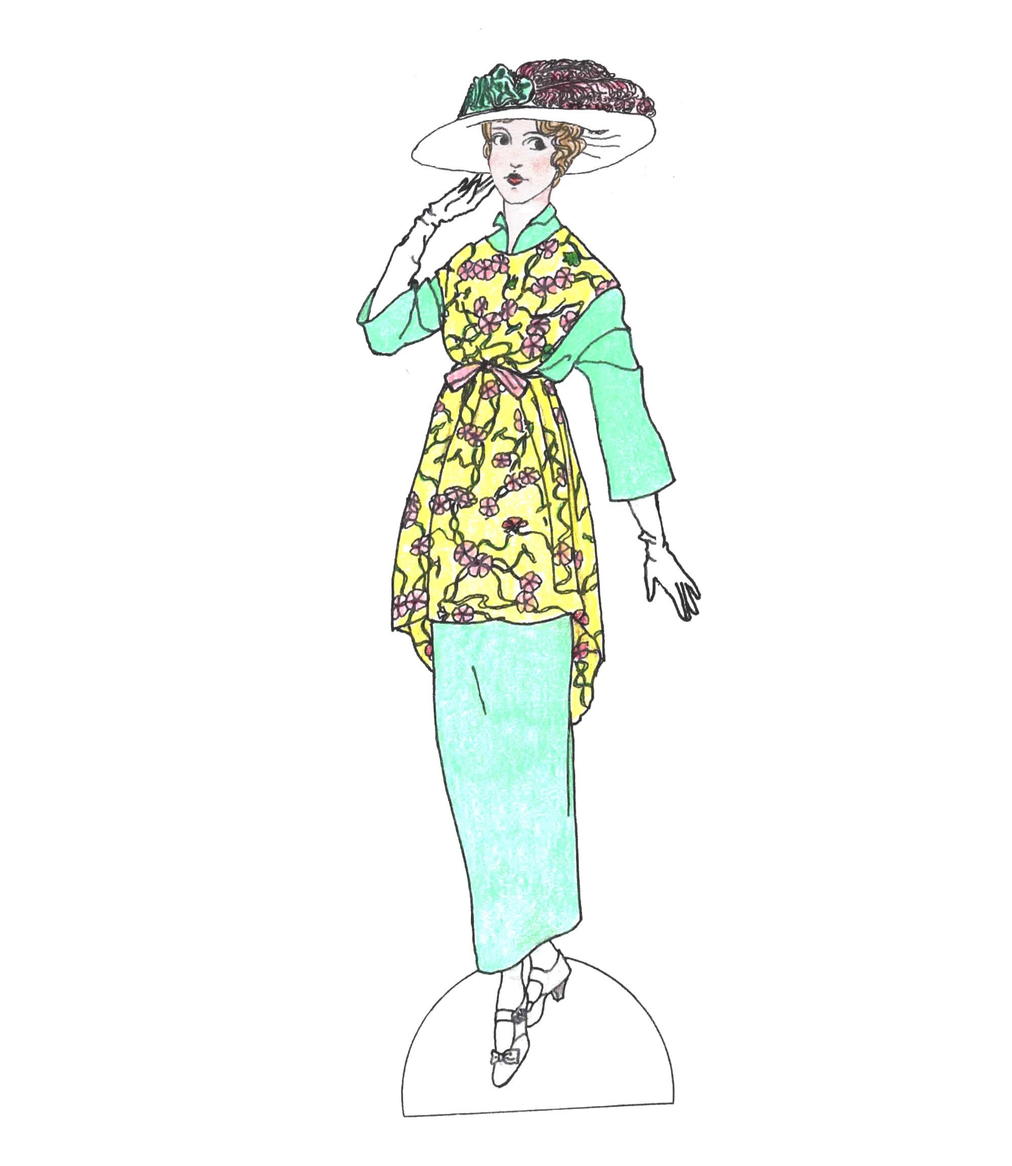 PAPER DOLL COLORING Page Pamela of the Nouveau Age - Etsy