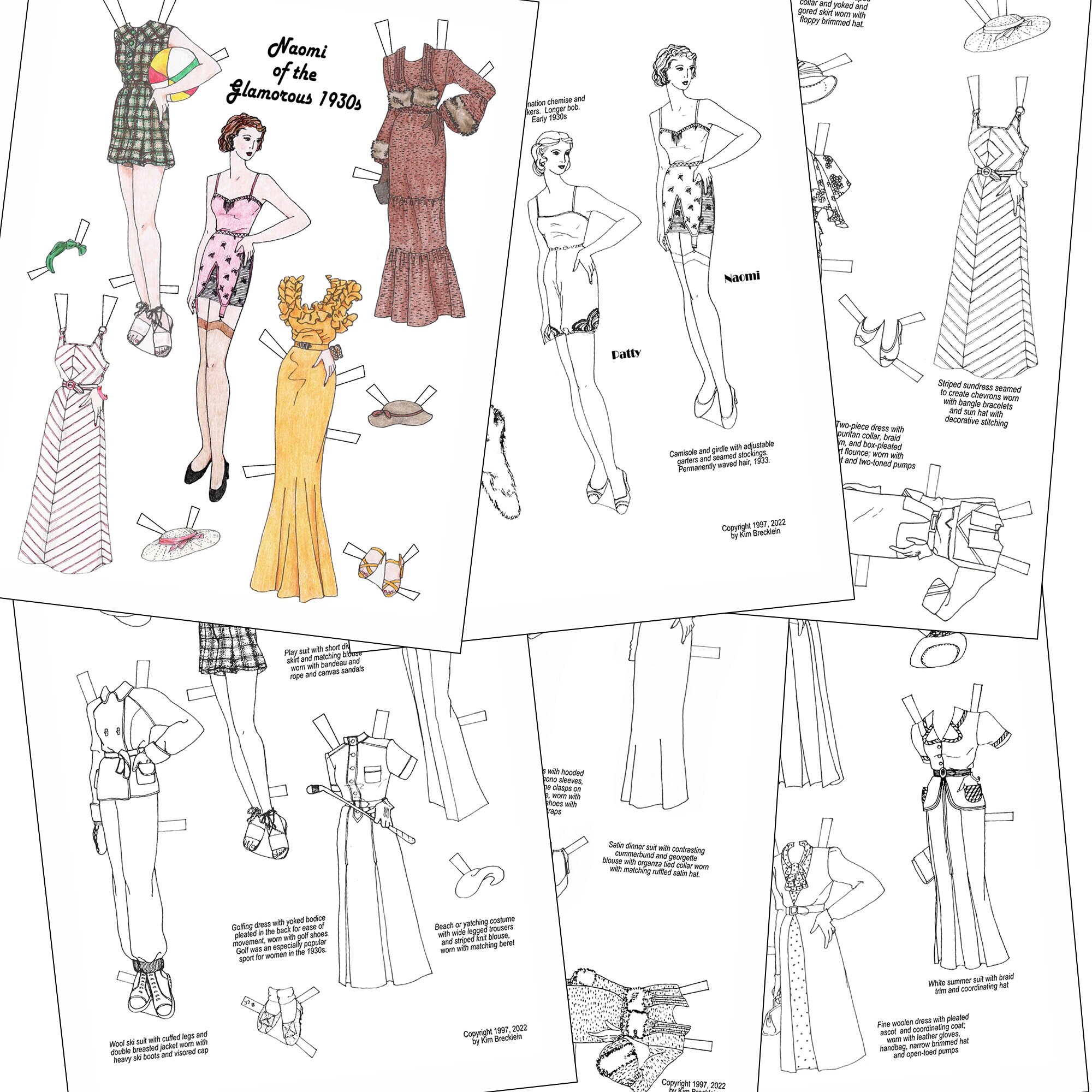 PRINTABLE PAPER DOLL Patty & Naomi of the Glamorous 1930s - Etsy UK