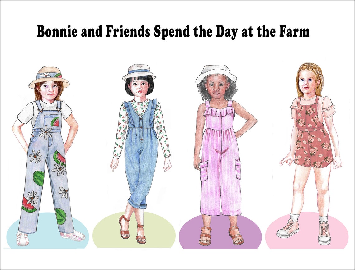 PRINTABLE PAPER DOLL Bonnie's Barnyard Birthday Party Child Paper Doll ...