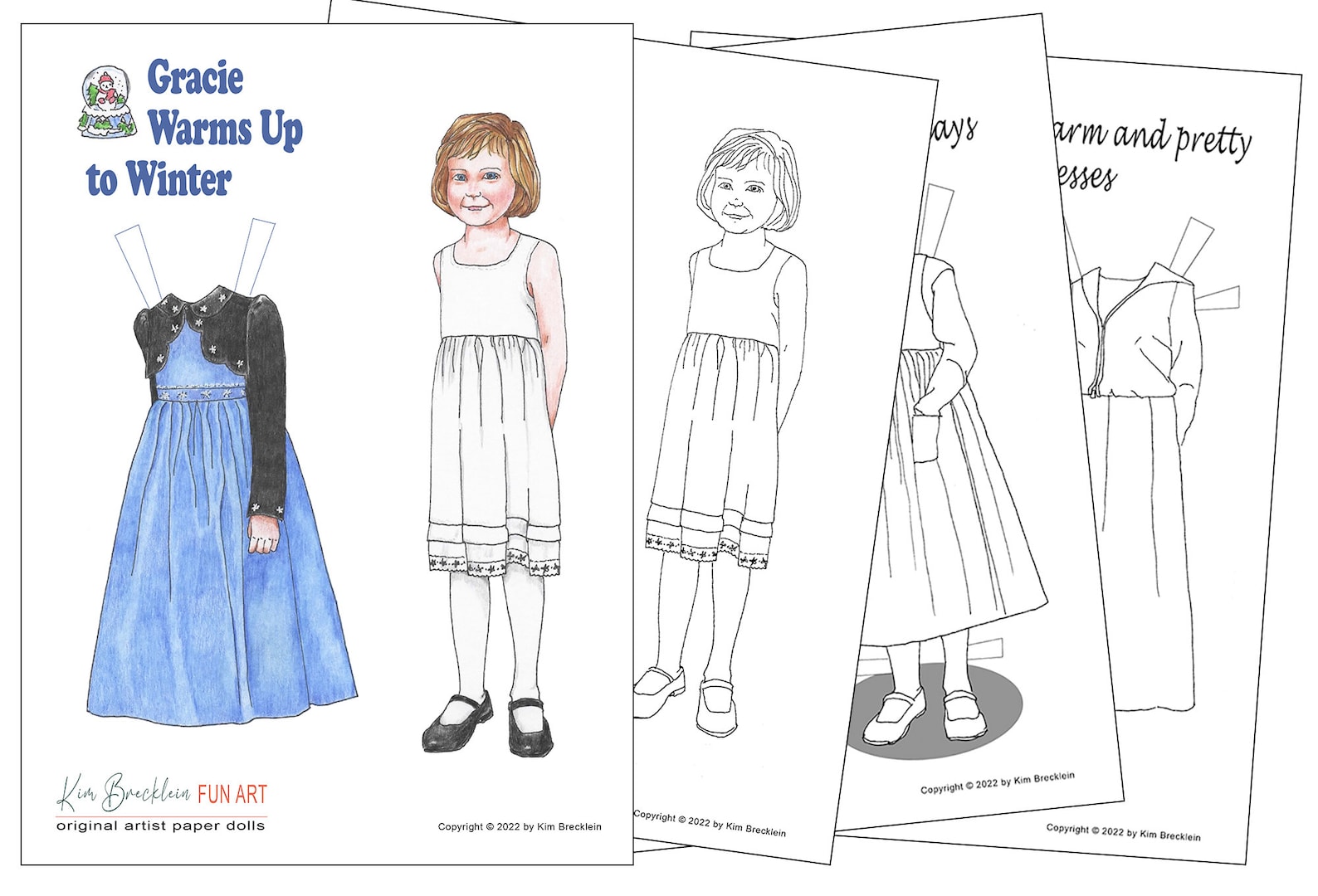 Printable Paper Doll to Color Winter Theme Gracie - Etsy