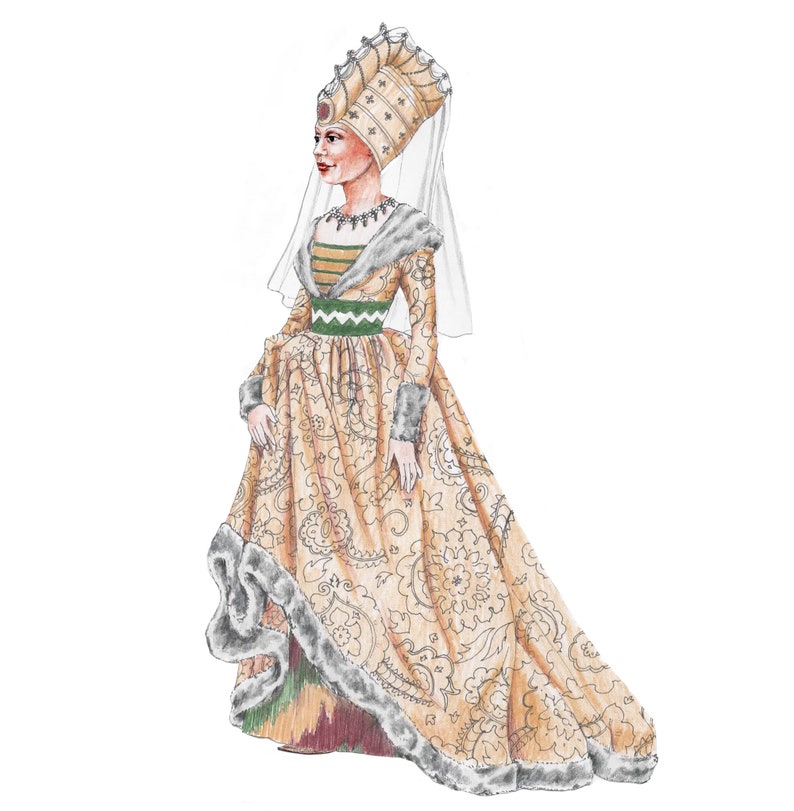 PAPER DOLL COLORING Page Elsabeth of the Middle Ages Coloring Pages for ...
