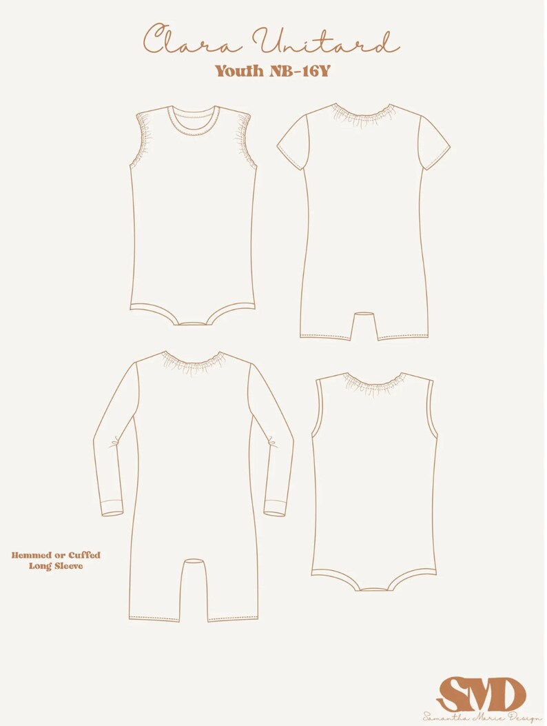 SMD Youth Clara Unitard, Ballet Sewing Pattern, Gymnastics Sewing ...