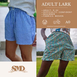 SMD Adult Lark Boxy Shorts PDF Sewing Pattern, Summer Sewing Pattern ...