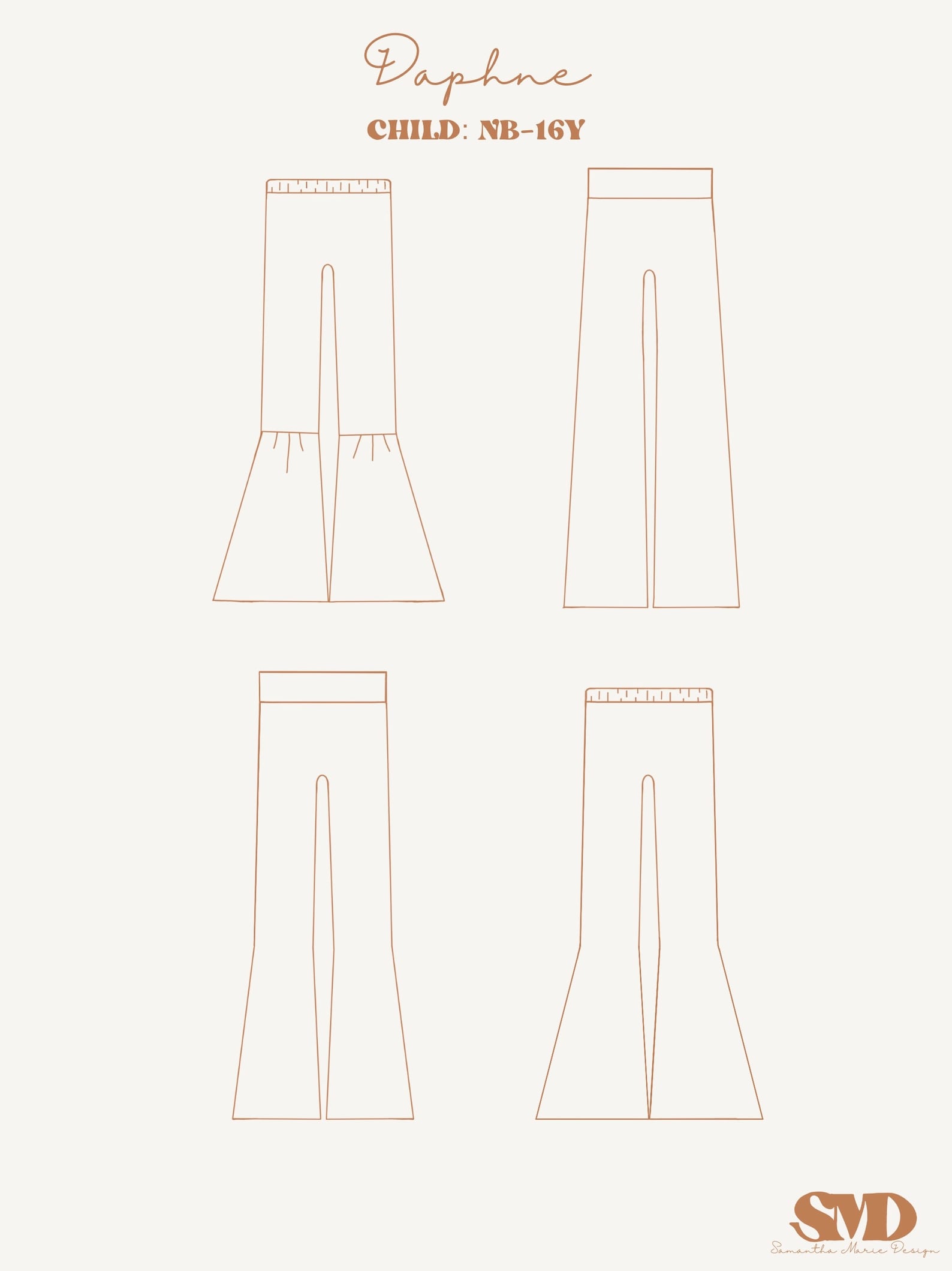 SMD Daphne Bell Bottoms and Flare Pants PDF Sewing Pattern - Etsy
