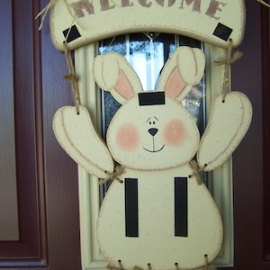 Welcome Bunny Door Decoration - Etsy