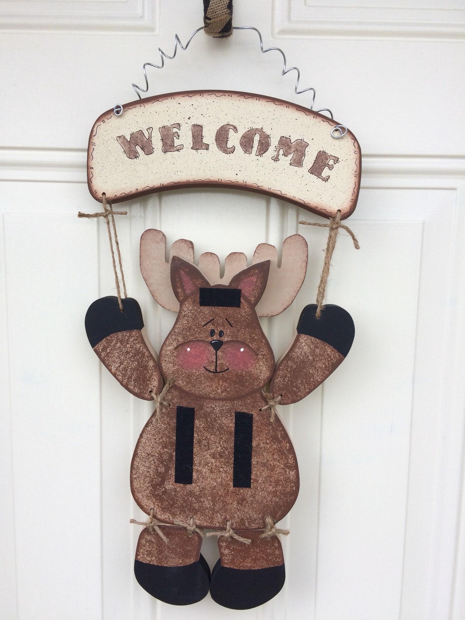 Welcome Moose Door Hanger-bare Moose | Etsy