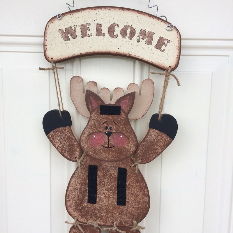 Moose Welcome Sign - Etsy