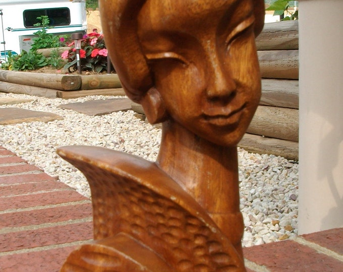 Vintage Philippine Monkey Pod Wood Carving Woman's Bust - Etsy