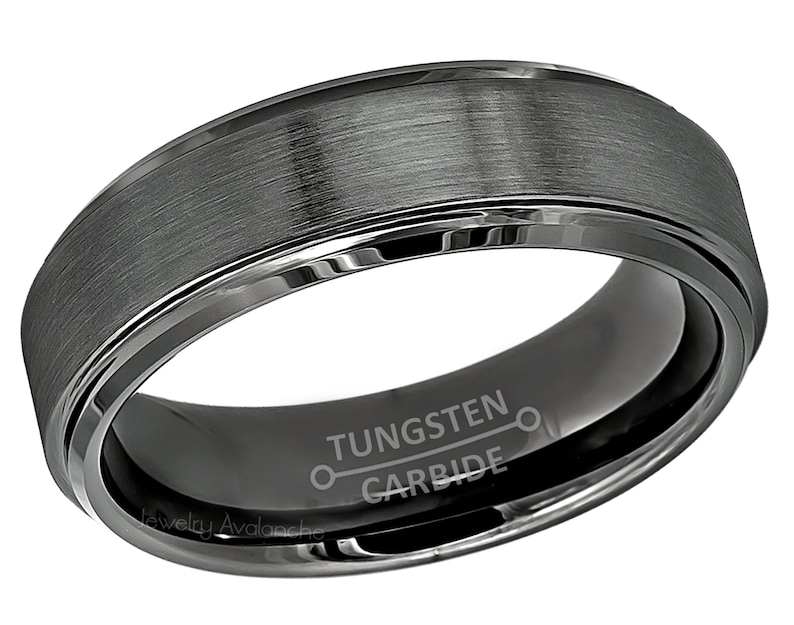 6mm Gunmetal Tungsten Ring Brushed Dark Gray Tungsten - Etsy