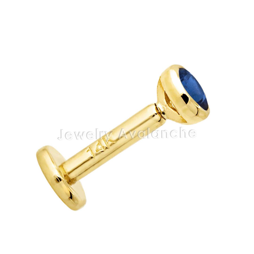 Custom-order ROSIE 16G 14K Yellow Gold 6MM Post With Bezel Set 2.5MM ...